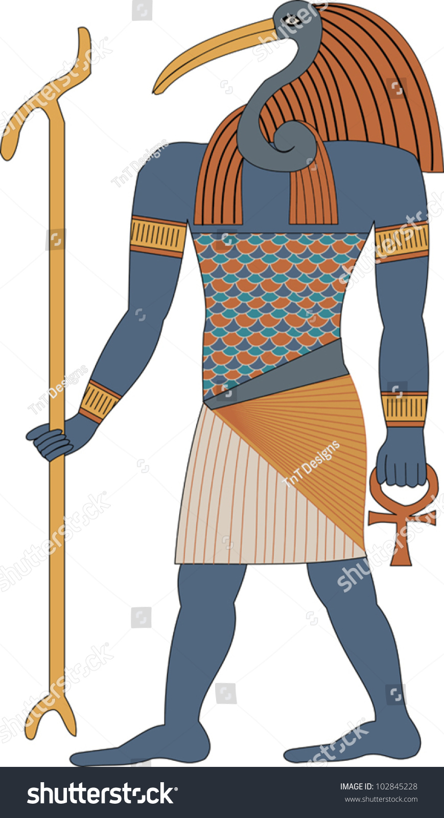 Egyptian Gods - Thoth Stock Vector 102845228 : Shutterstock