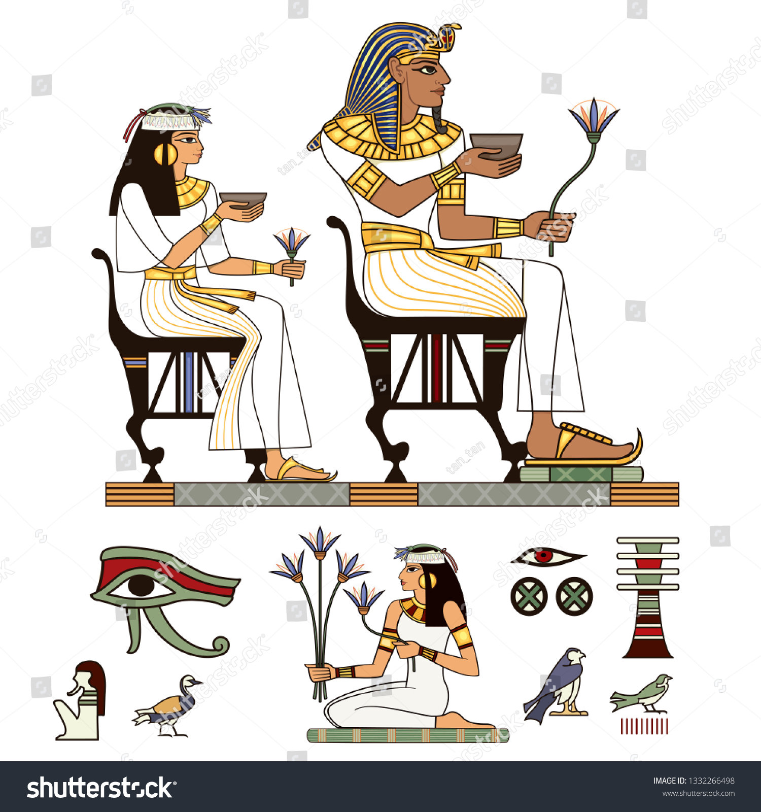 Egyptian Hieroglyph Symbol Ancient Culture Sing Stock Vector Royalty