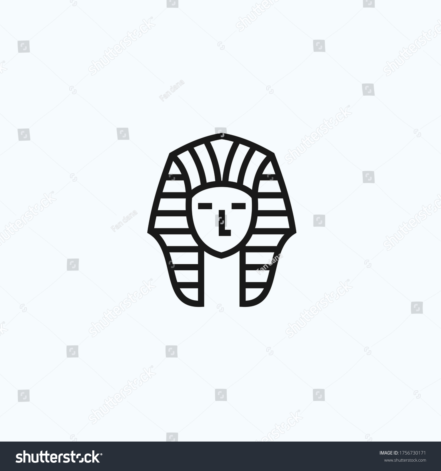 Egyptian Logo Pharaoh Icon Stock Vector (Royalty Free) 1756730171 ...
