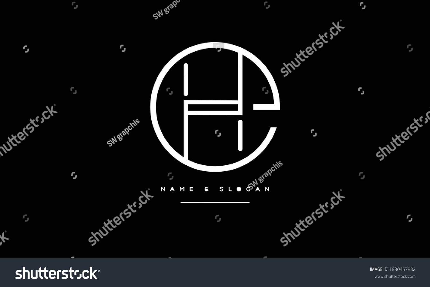 Eh He E H Abstract Letters Stock Vector (Royalty Free) 1830457832 ...
