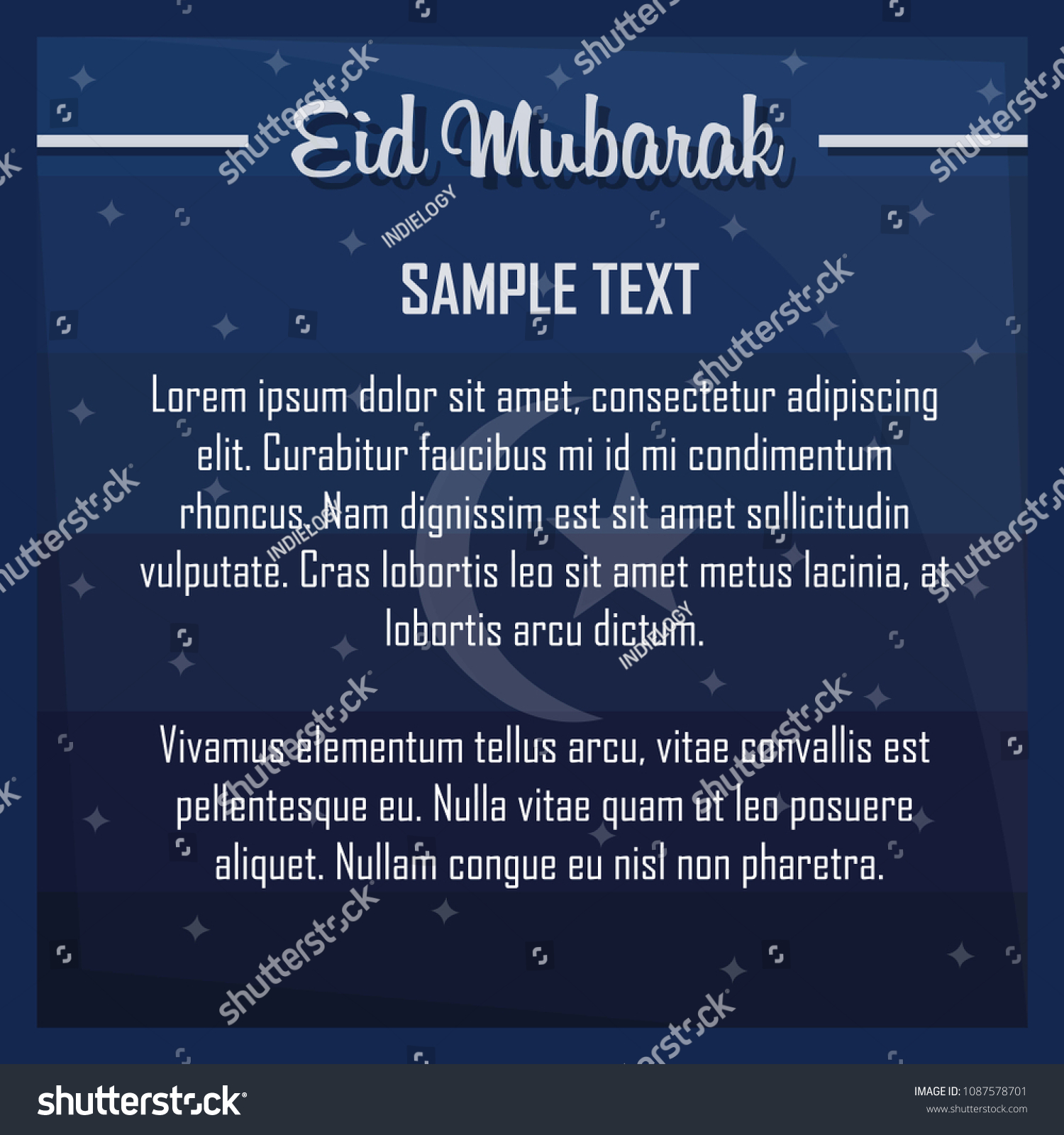 Eid Mubarak Design Islamic Vector Background: vector de stock (libre de ...