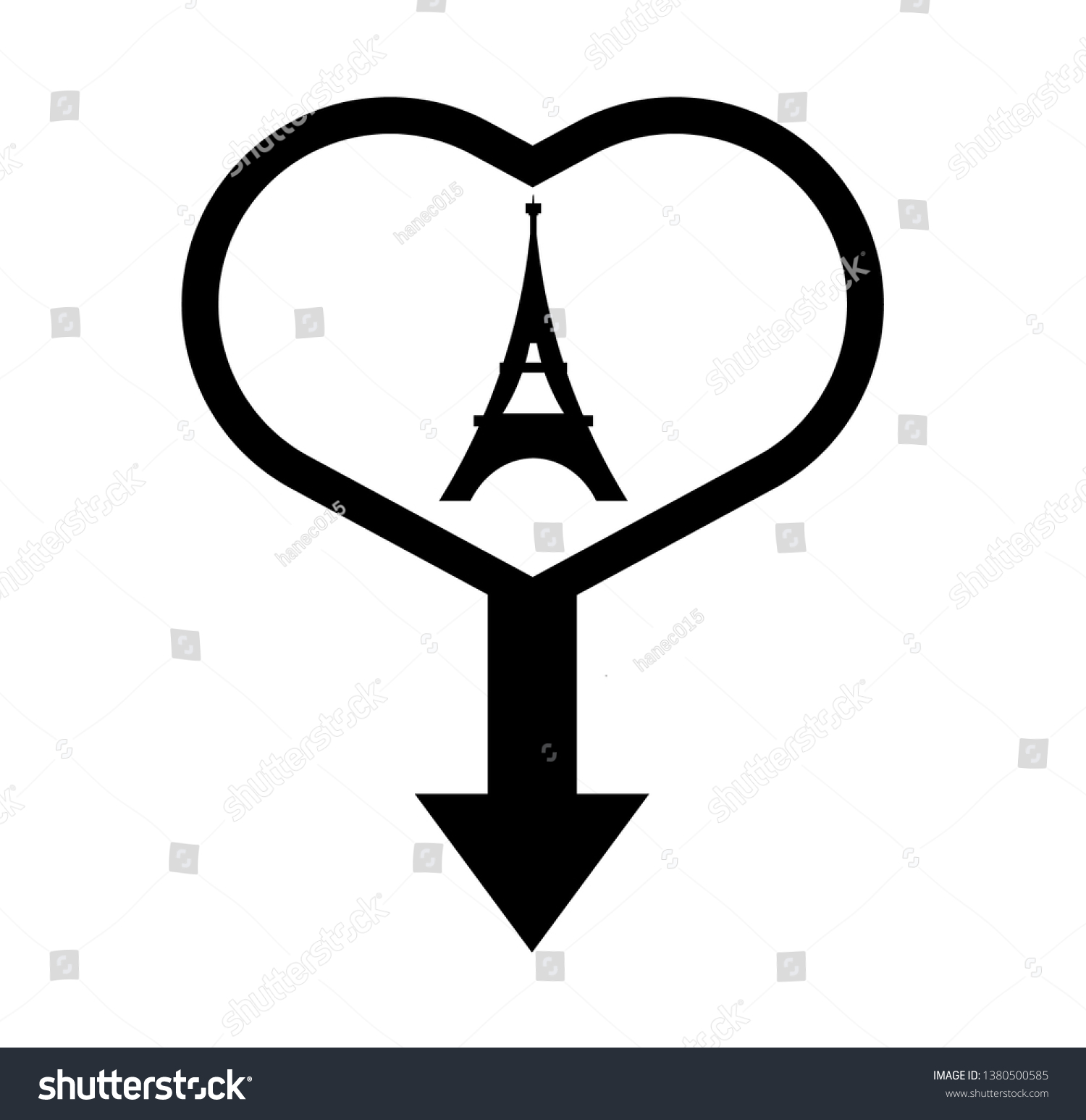 Eiffel Tower Map Pin Stock Vector (Royalty Free) 1380500585 | Shutterstock