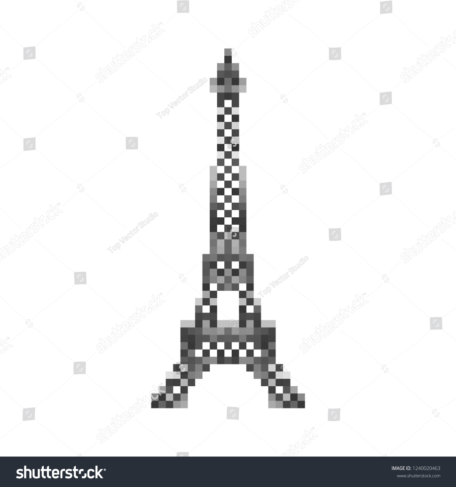 Eiffel Tower Pixel Art Paris Landmark: vector de stock (libre de ... Eiffel Tower Pixel Art Paris Landmark: vector de stock (libre de ...