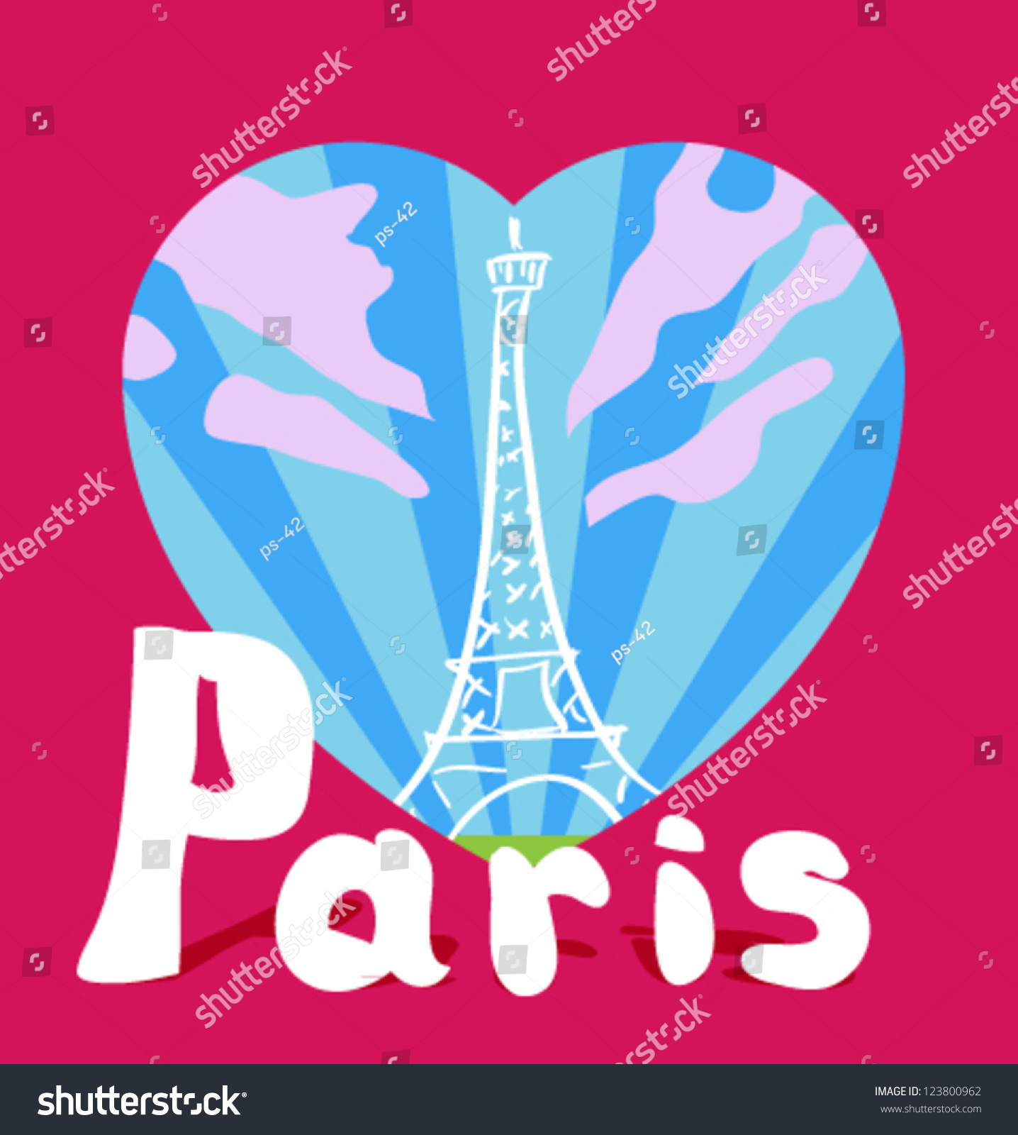 Eiffel Tower Vector Illustration Valentines Day Stock Vector (Royalty ...