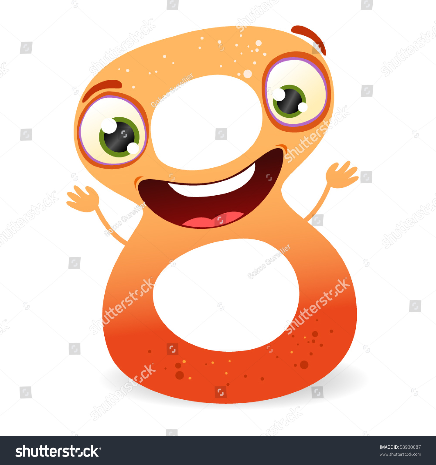 Eight Cartoon Character Stock Vector (Royalty Free) 58930087 | Shutterstock