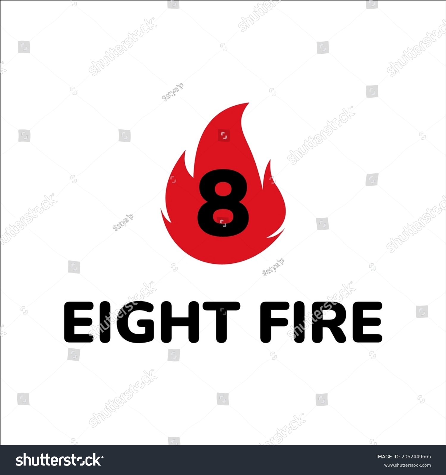 Eight Fire Icon Logo Design Stock Vector (Royalty Free) 2062449665 ...