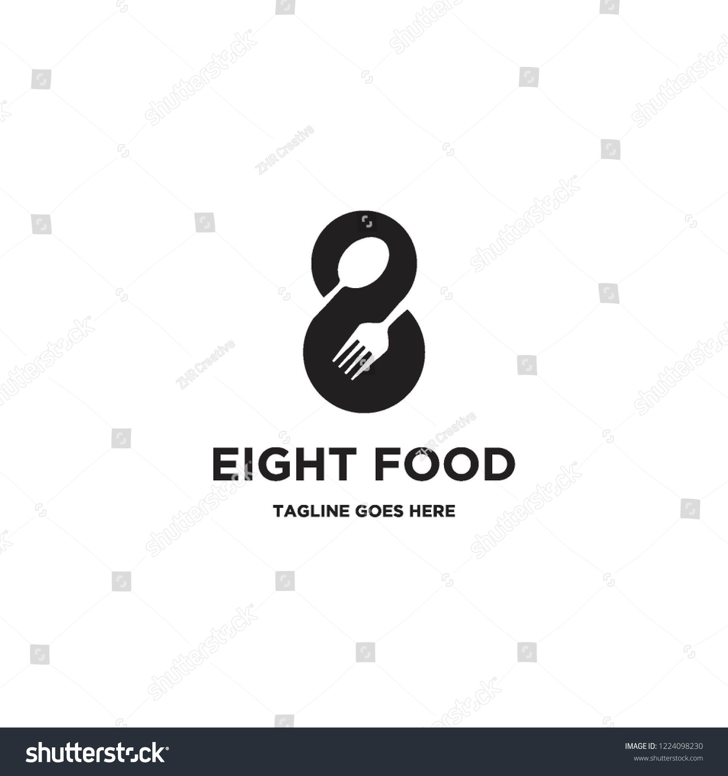 Eight Food Logo Icon Vector: vector de stock (libre de regalías ...