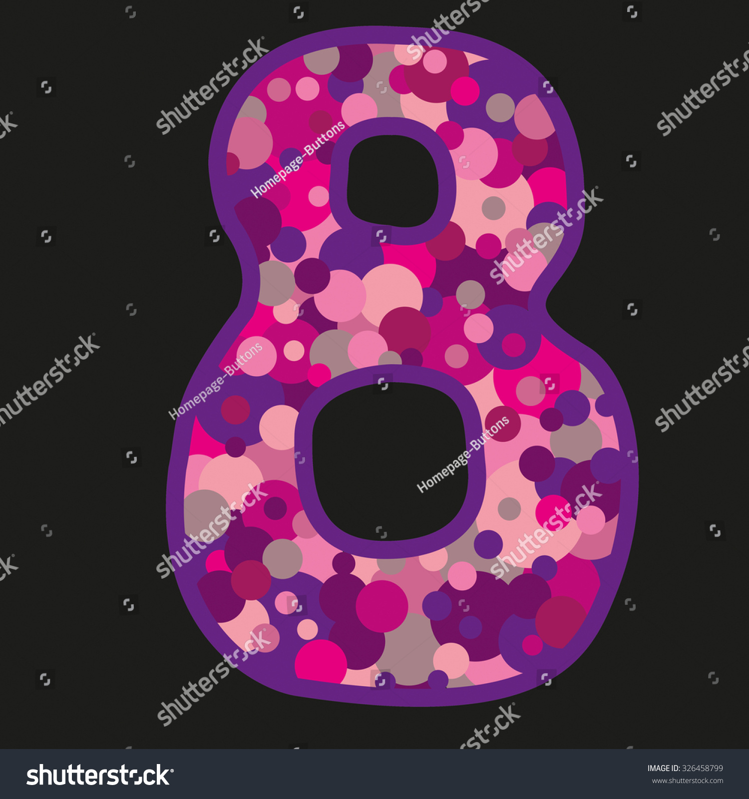 Eight Pink On Black Background Stock Vector (Royalty Free) 326458799