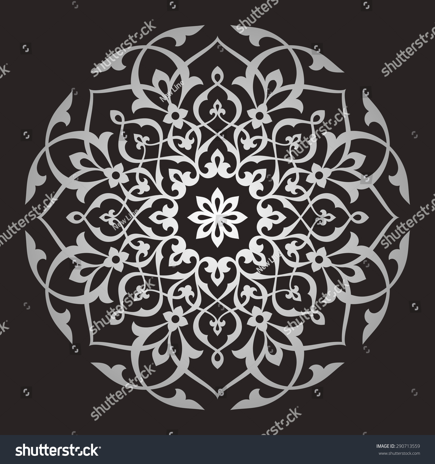 Eight Pointed Circular Pattern Mandala Round Stock Vector (Royalty Free ...