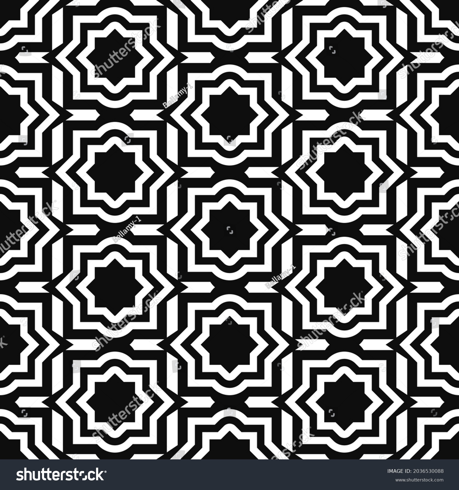 Eight Ray Star Pattern Vector Repeated Stock Vector (Royalty Free ...