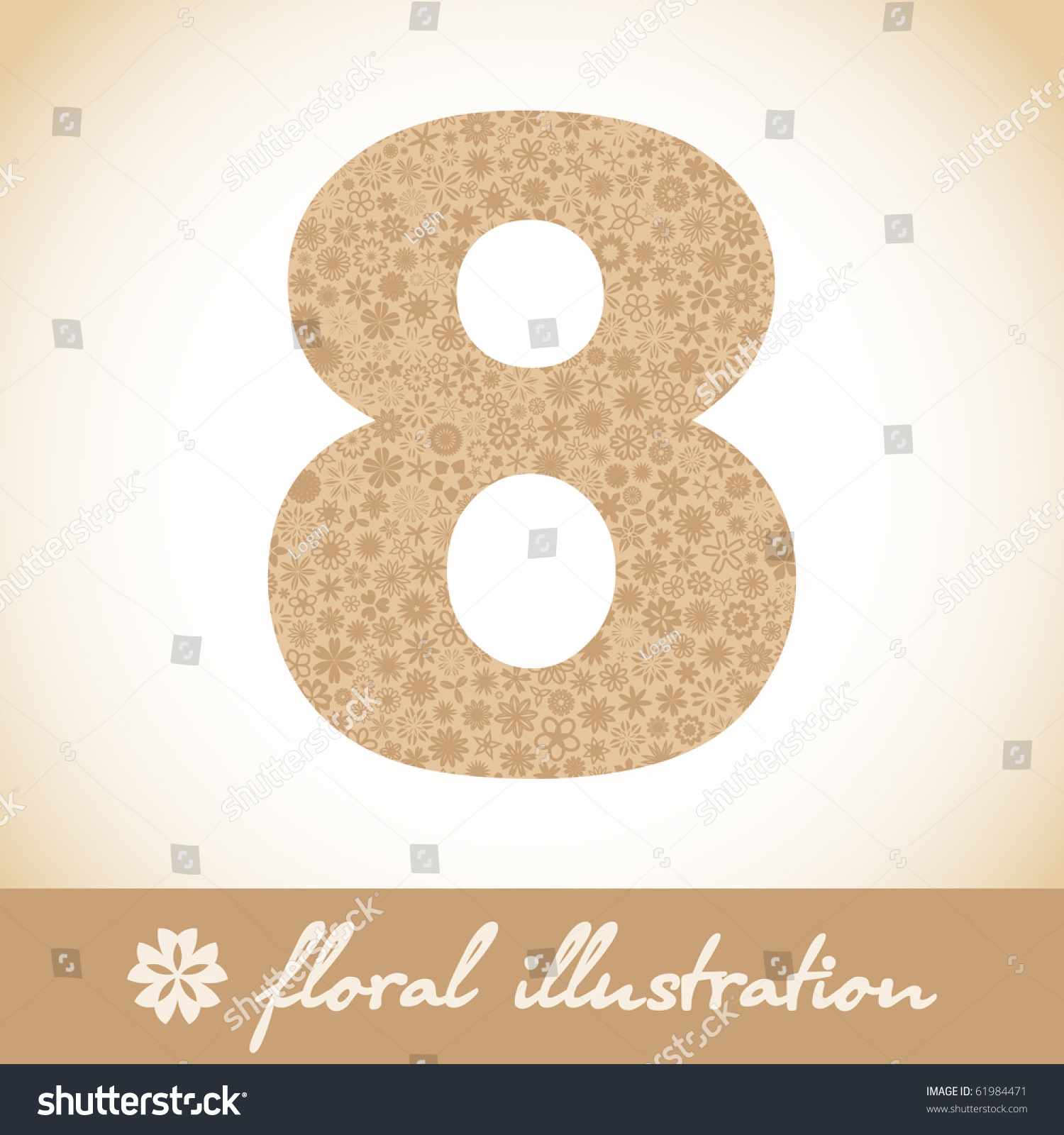 Eight Vector Floral Illustration Stock Vector (Royalty Free) 61984471