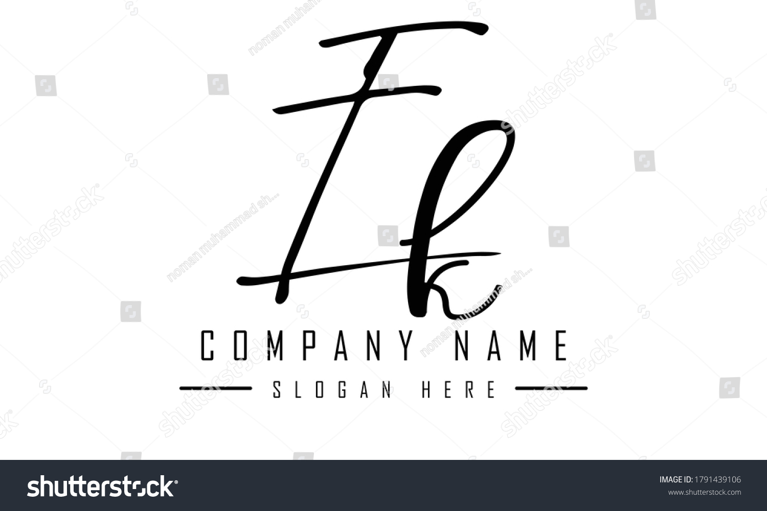 Ek Letter Initial Logo Illustration Vector Stock Vector (Royalty Free ...