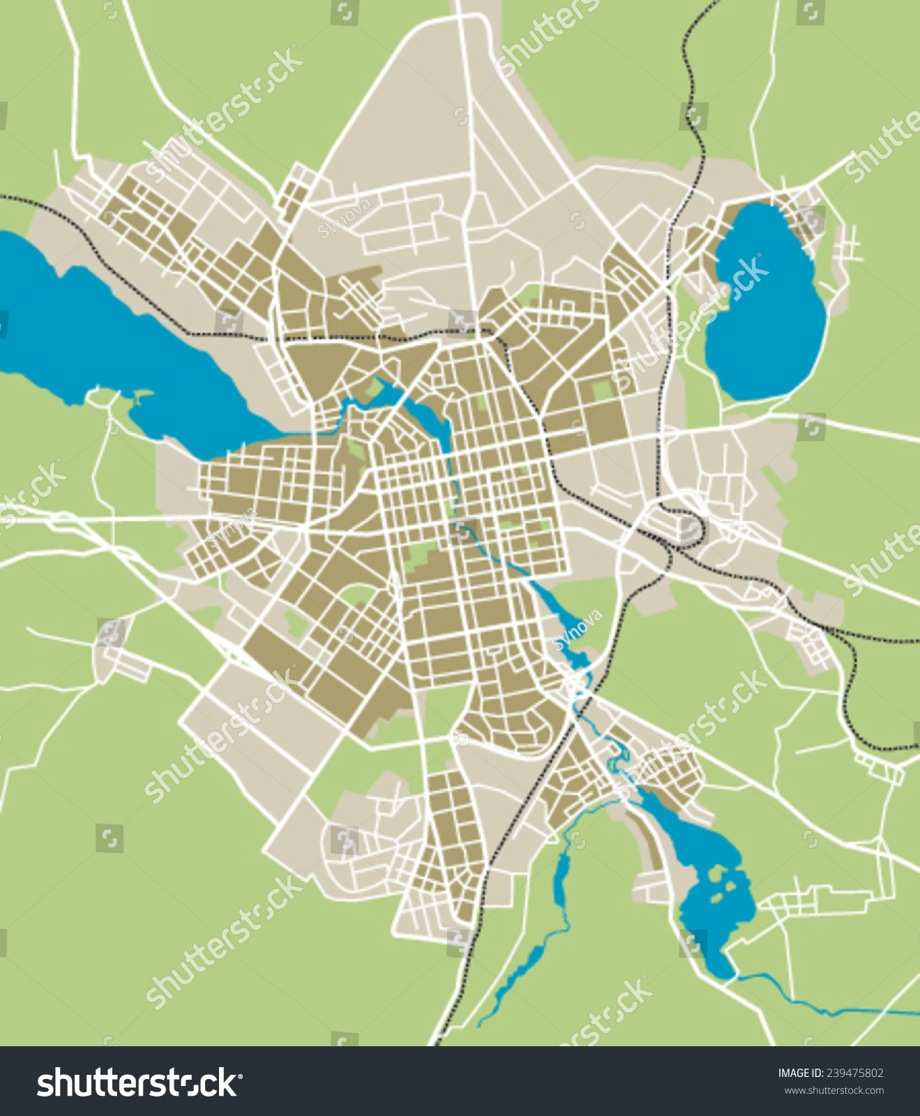 Ekaterinburg City Vector Map Stock Vector (Royalty Free) 239475802 ...