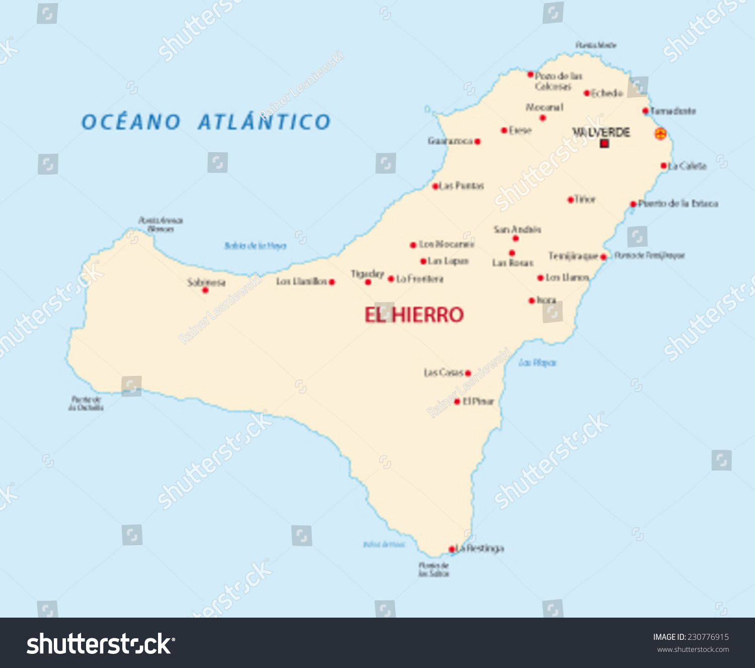 El Hierro Map Stock Vector (Royalty Free) 230776915