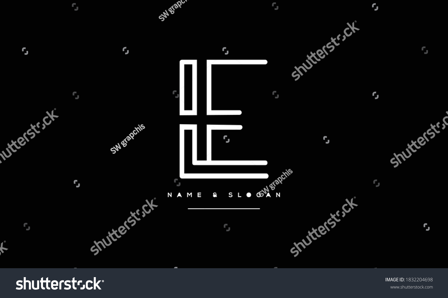 Elle E L Abstract Letters Logo Stock Vector (Royalty Free) 1832204698