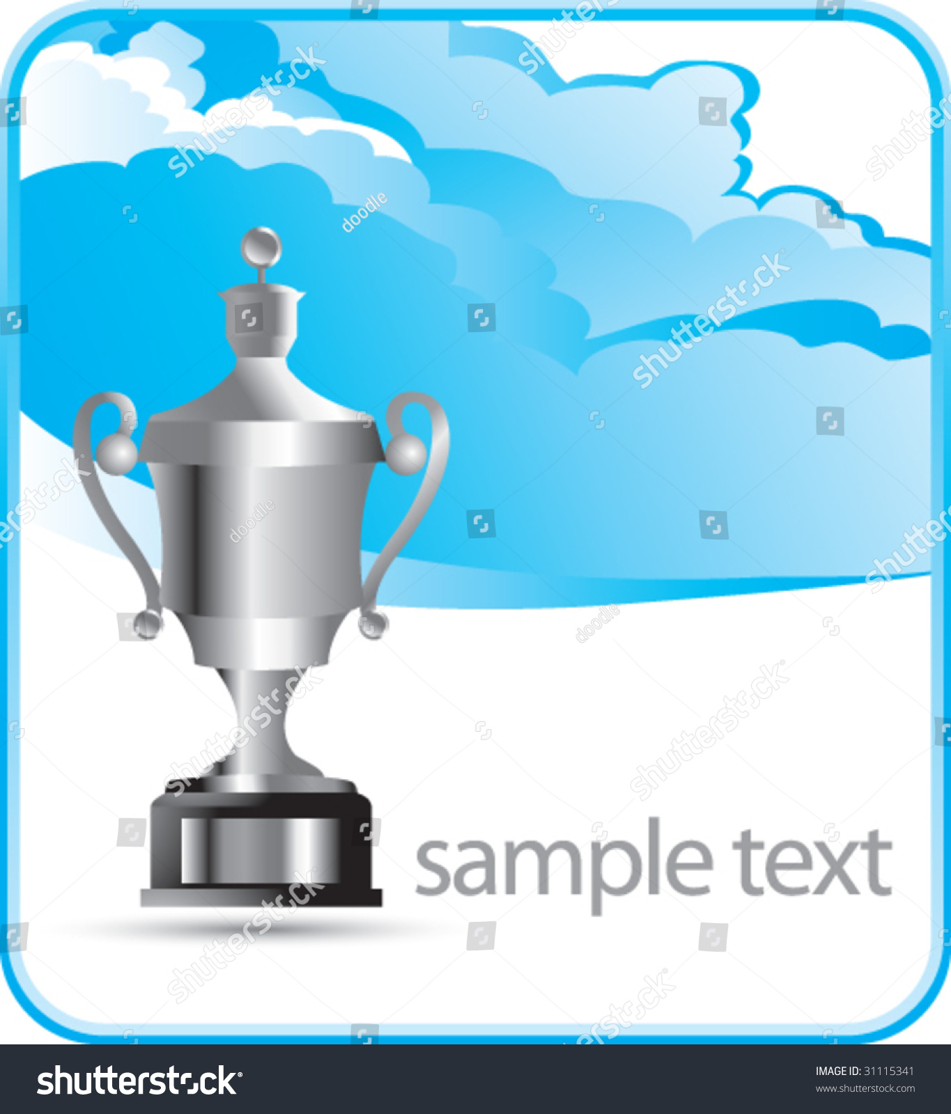 Elaborate Trophy On Cloud Banner Stock Vector (Royalty Free) 31115341