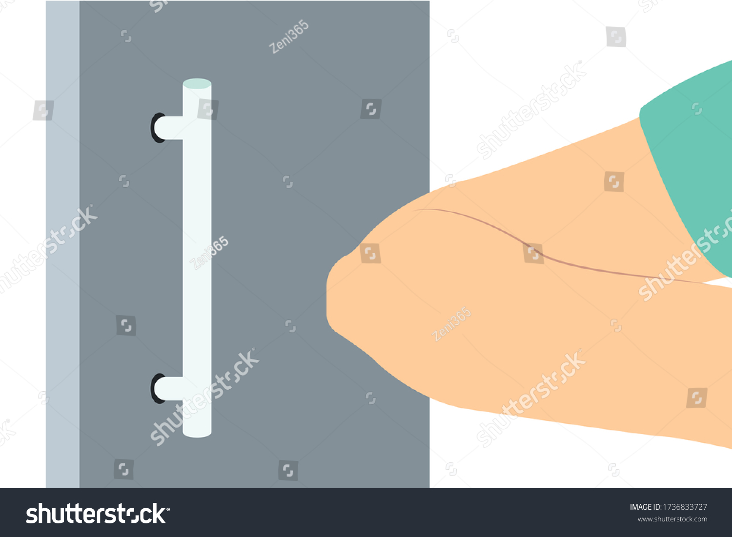 Elbow Open Push Door Vector Stock Vector (Royalty Free) 1736833727 ...