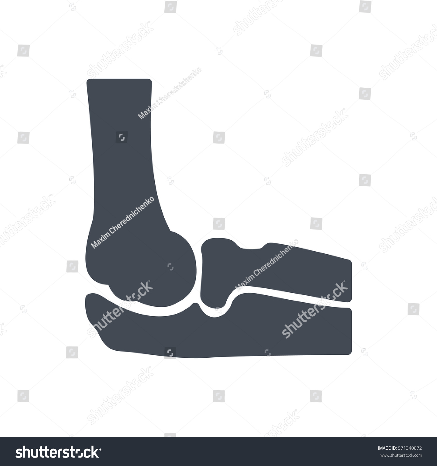 Elbow Skeleton Silhouette Icon Stock Vector (Royalty Free) 571340872