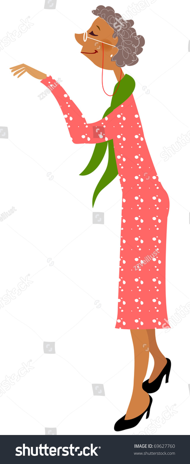 Elder Female Dancing Stock Vector (Royalty Free) 69627760 | Shutterstock