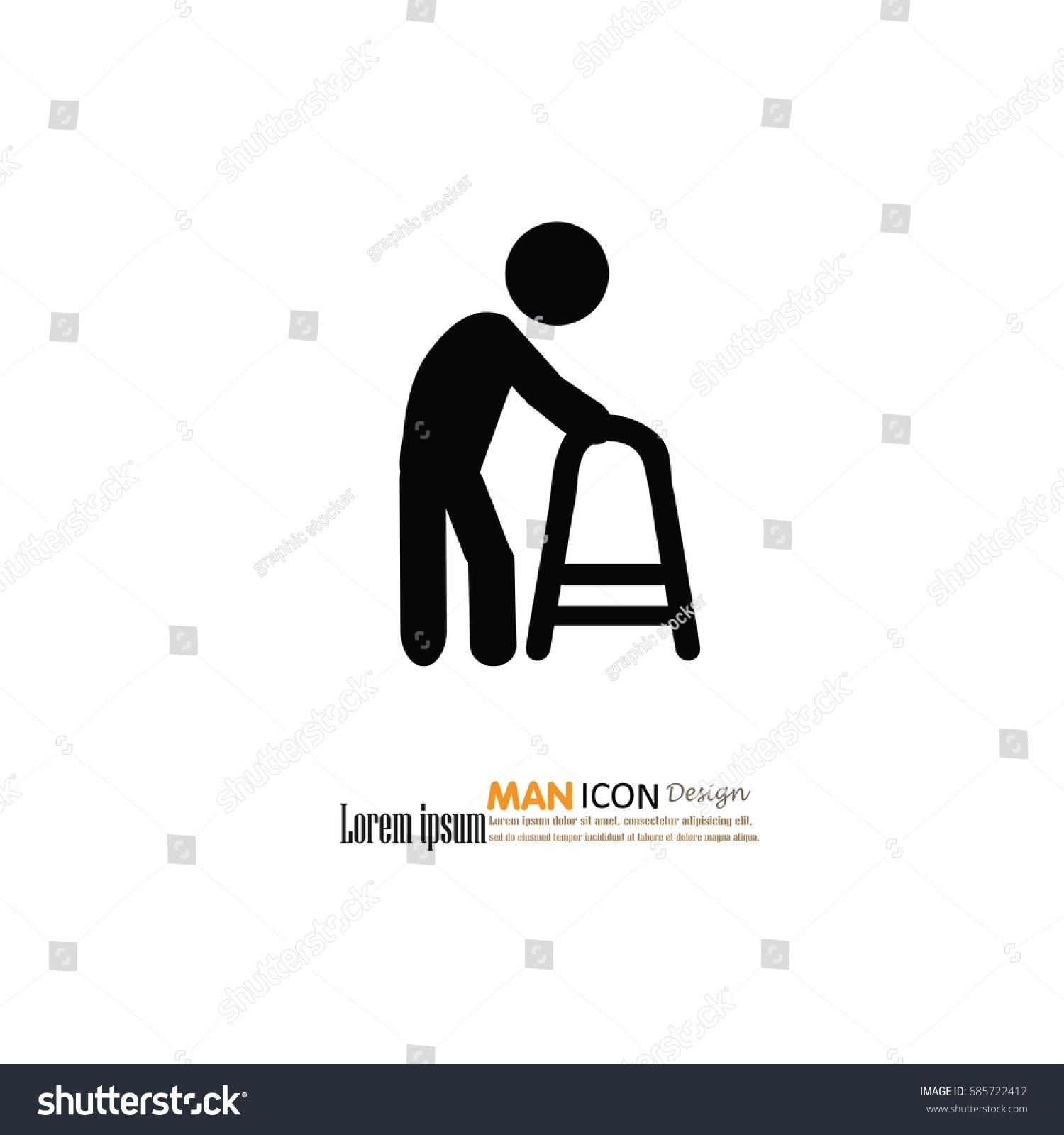 Elder Icon Manvector Illustration Stock Vector (Royalty Free) 685722412