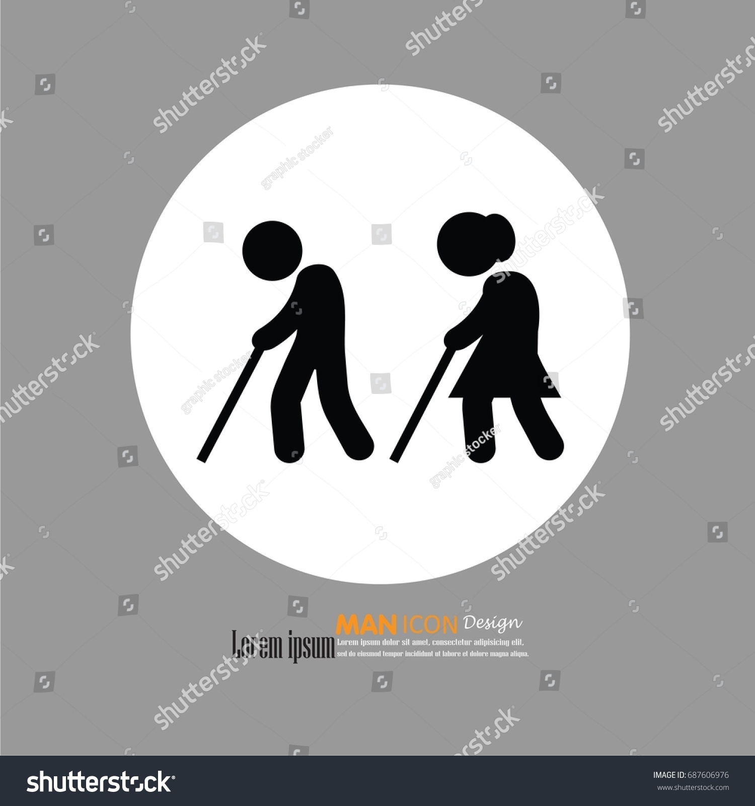 Elder Icon Manvector Illustration Stock Vector (Royalty Free) 687606976