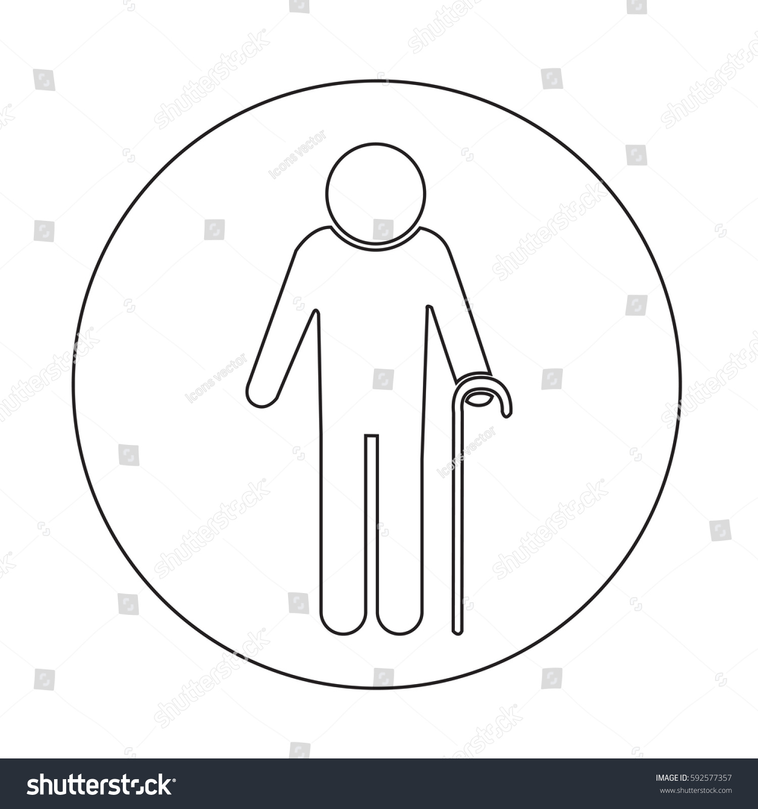Elder People Icon Stock Vector (Royalty Free) 592577357 | Shutterstock