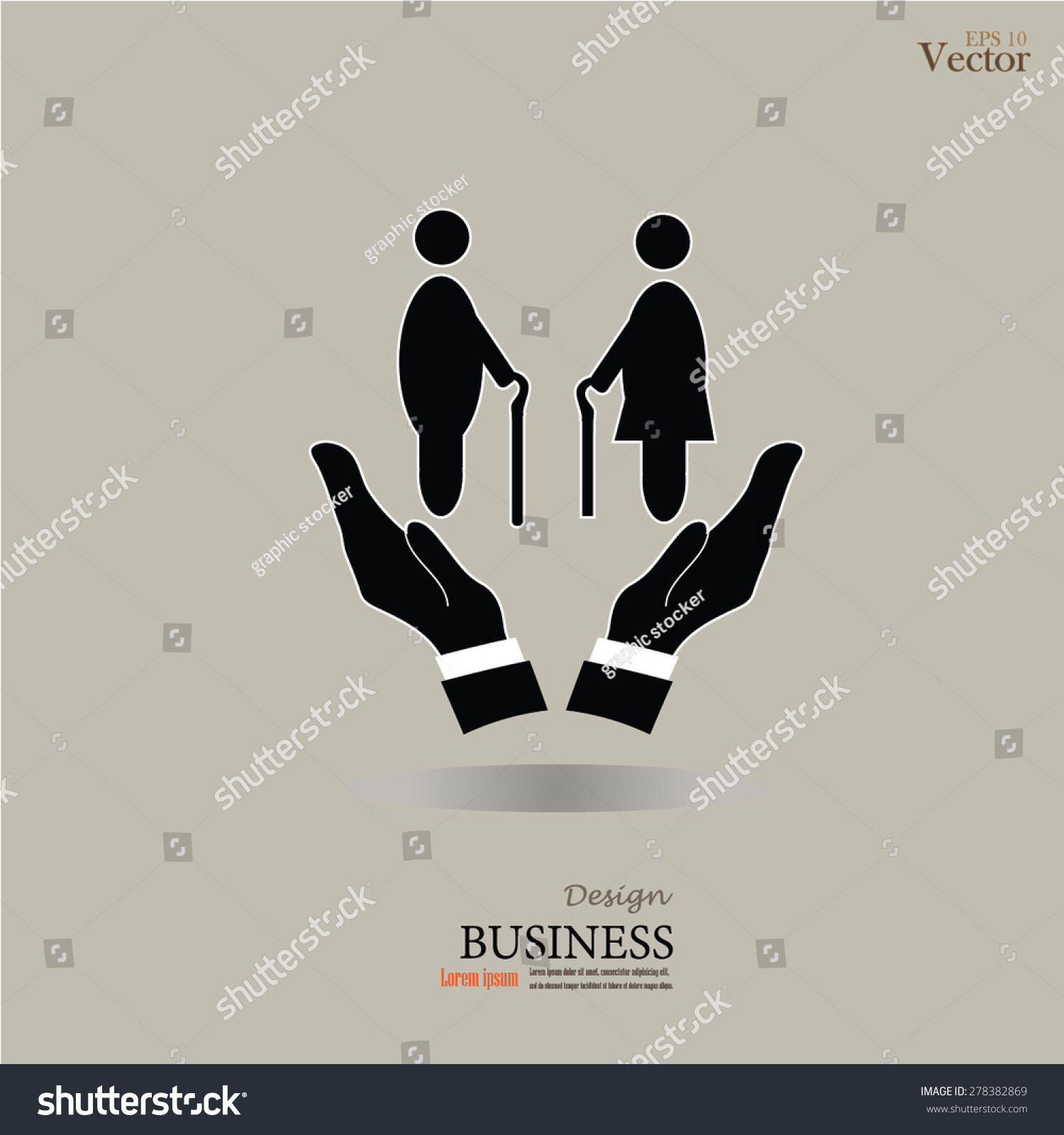 Elderly Care Vectorhand Old Manvector Illustration: vector de stock ...