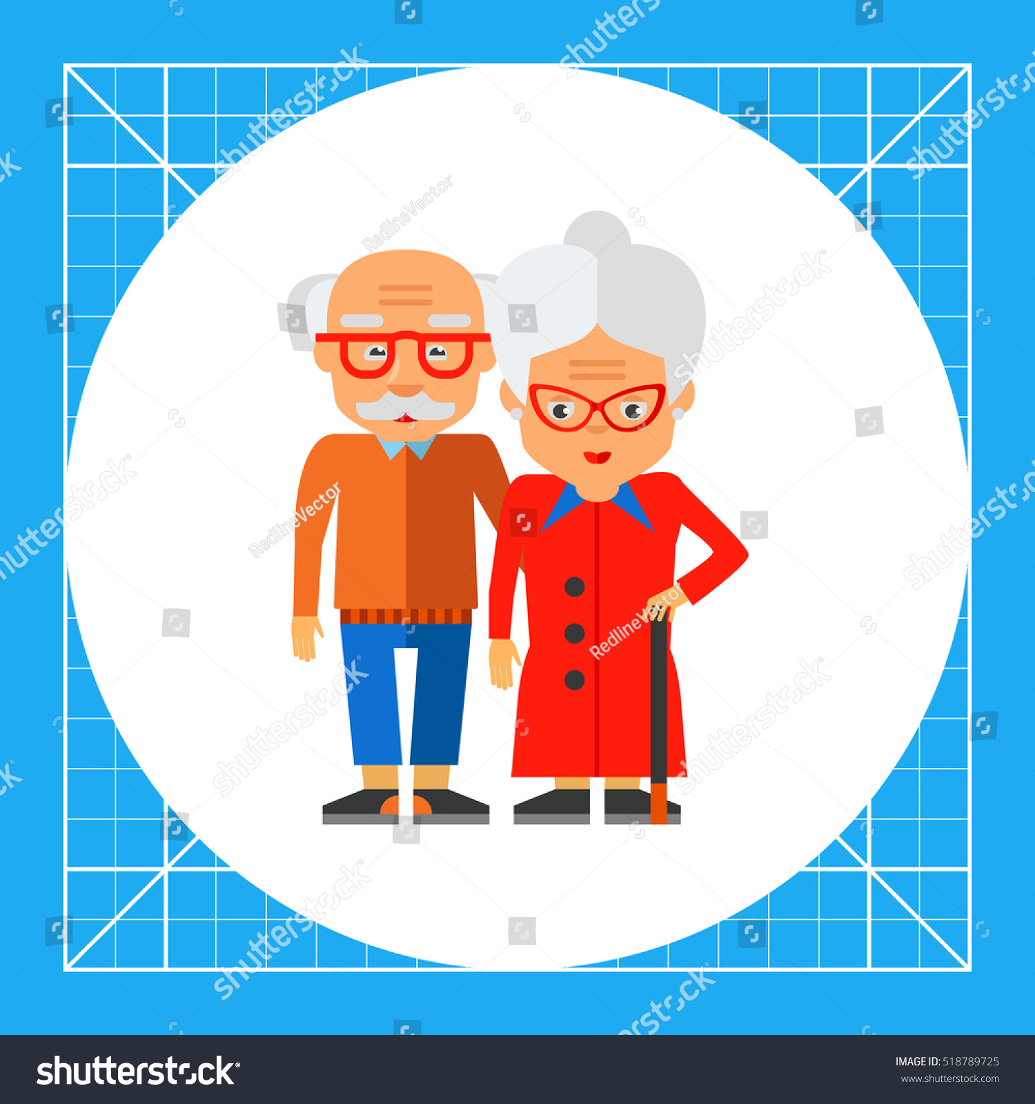 Elderly People Vector Icon Stock Vector (Royalty Free) 518789725 ...