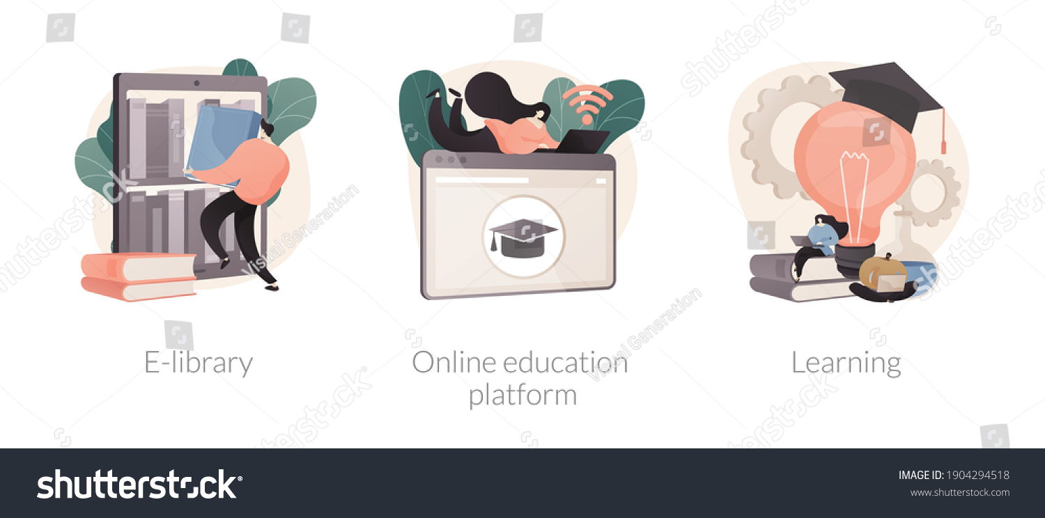 Elearning Courses Abstract Concept Vector Illustration Stock Vector ...