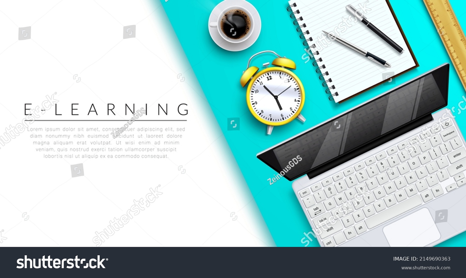 Elearning Online Education Vector Design Elearning Stock Vector ...