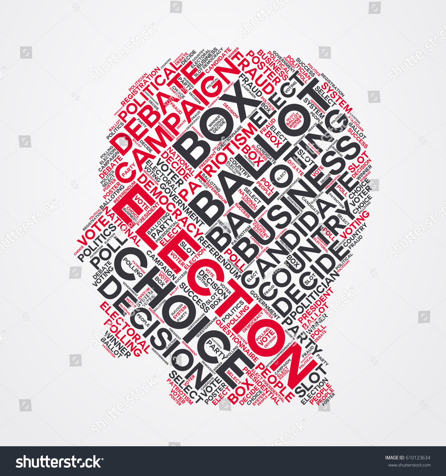 Election Word Cloud Head Typography Stock Vector (Royalty Free ...