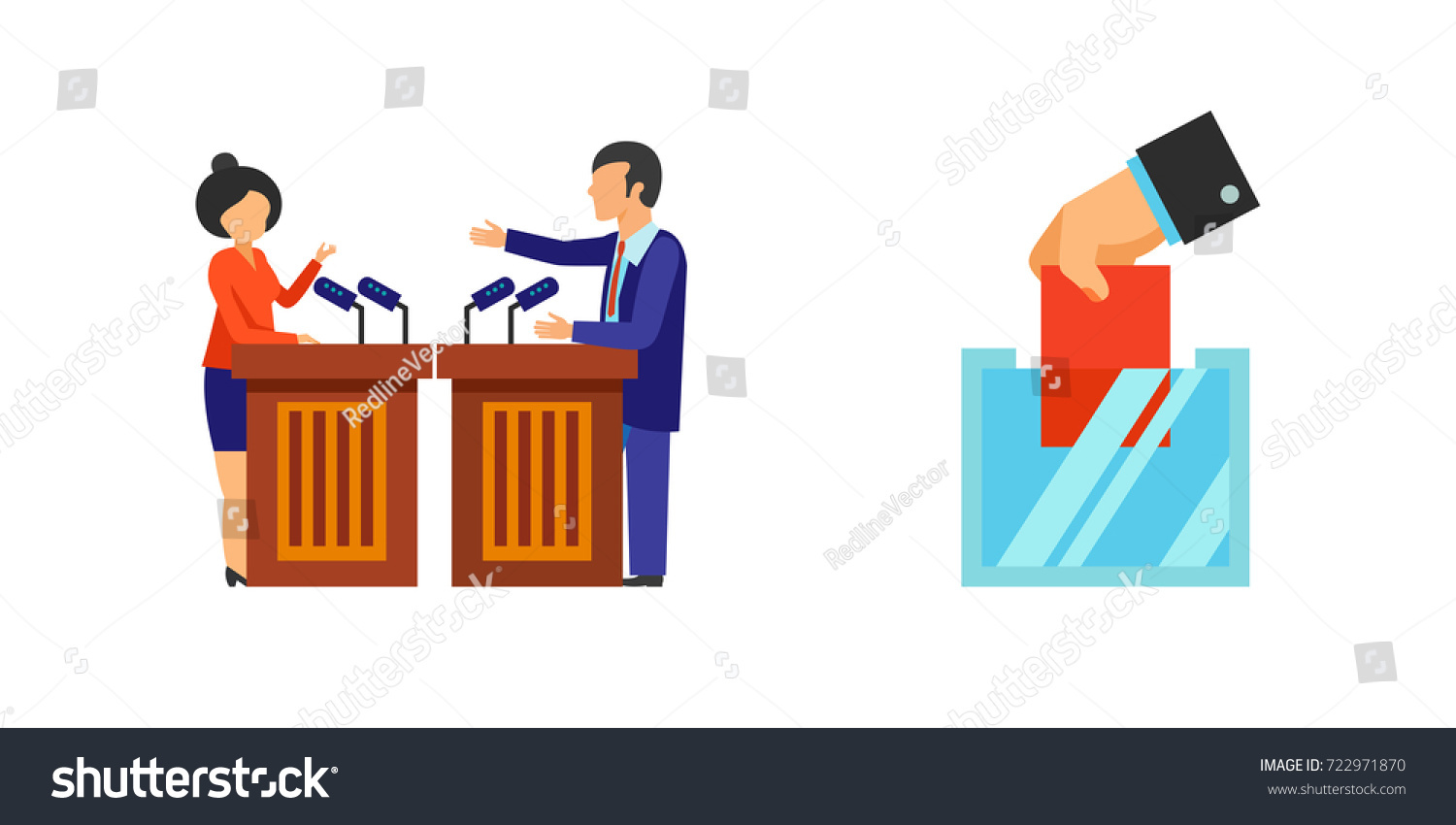 Elections Time Management Icon Set Stock Vector (Royalty Free ...