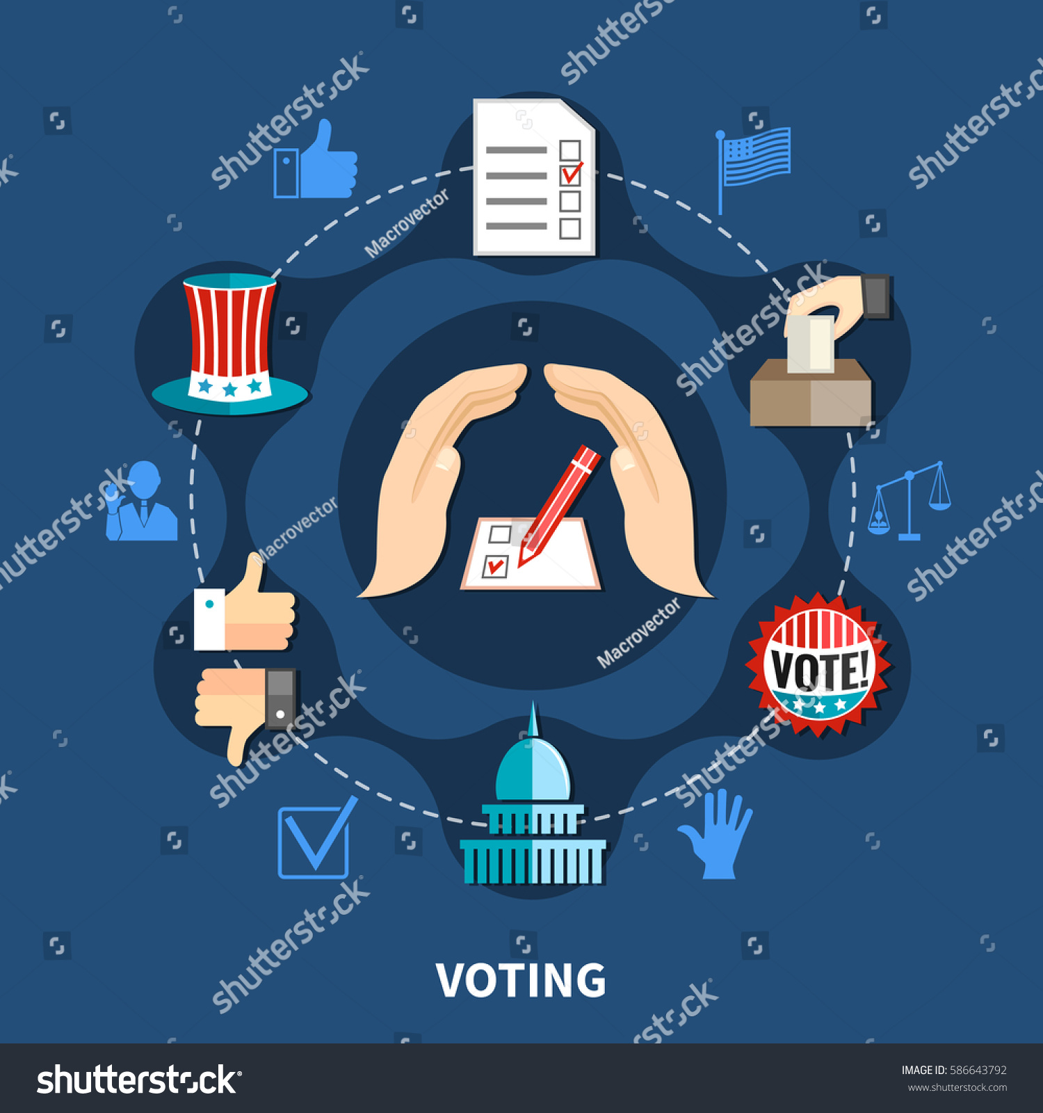Elections Campaign Concept Set Objects Leaflets Stock Vector (Royalty ...