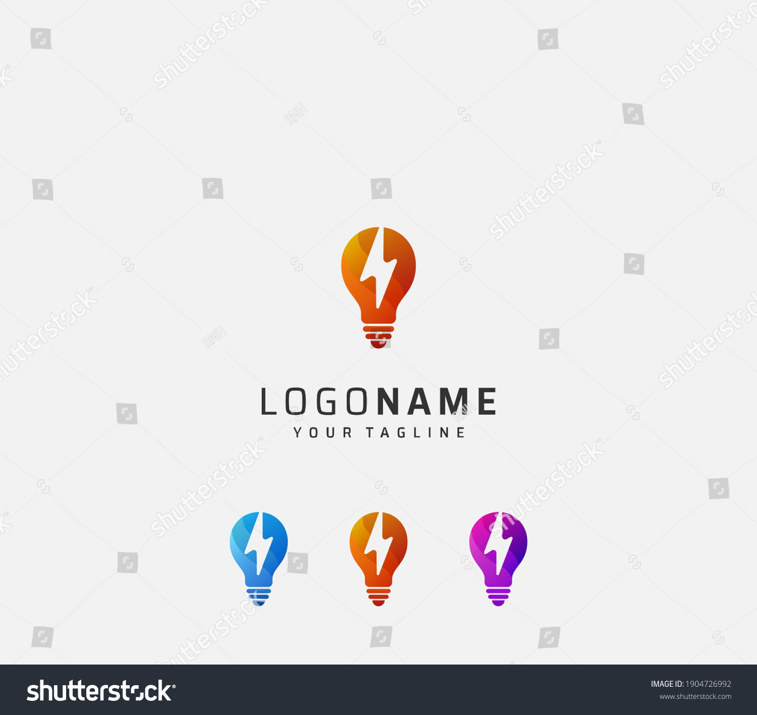 Electric Bulb Logo Design Vector Stock Vector (Royalty Free) 1904726992 ...