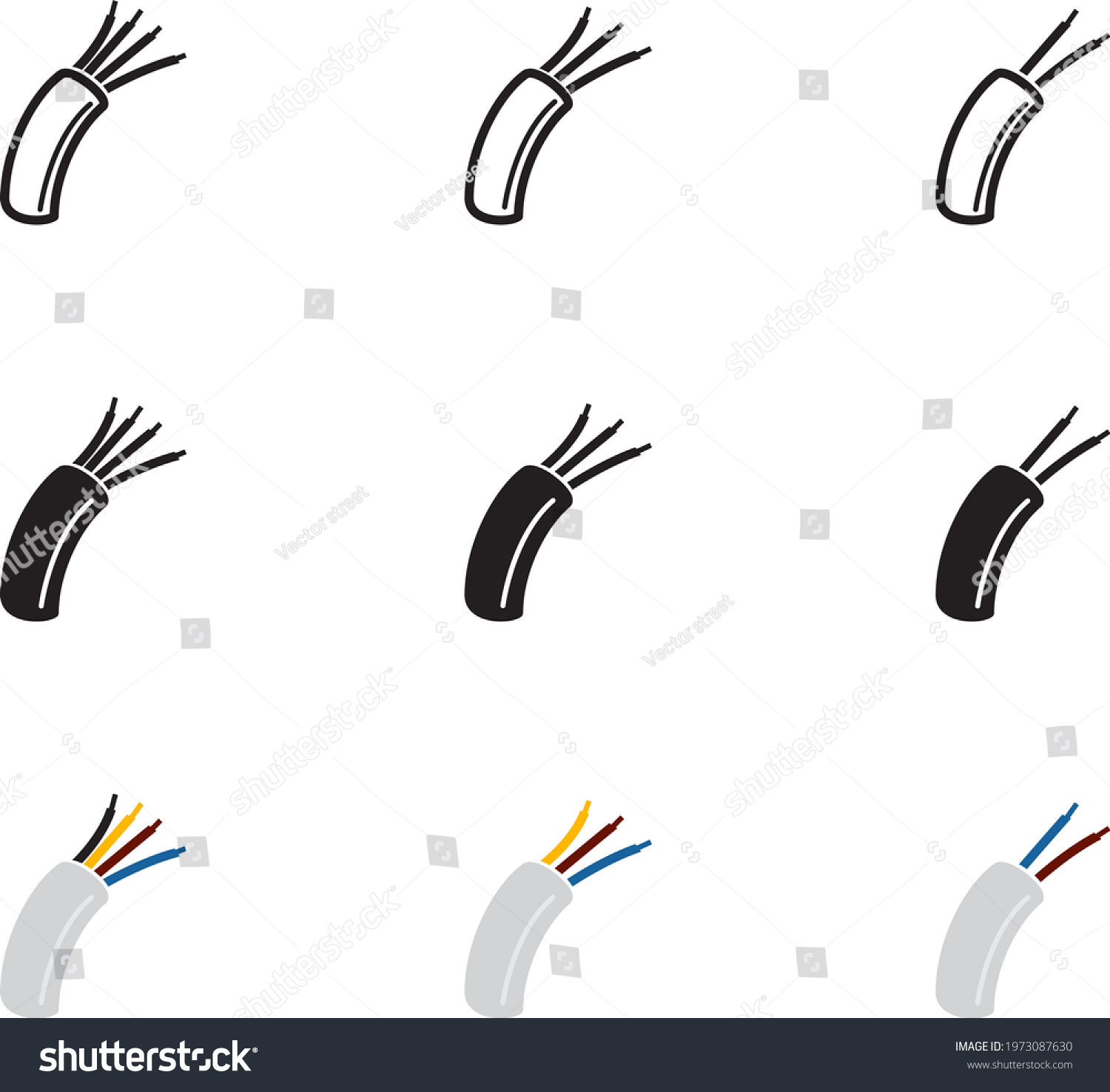 Electric Cable Icon Wire Icon Vector Stock Vector (Royalty Free ...