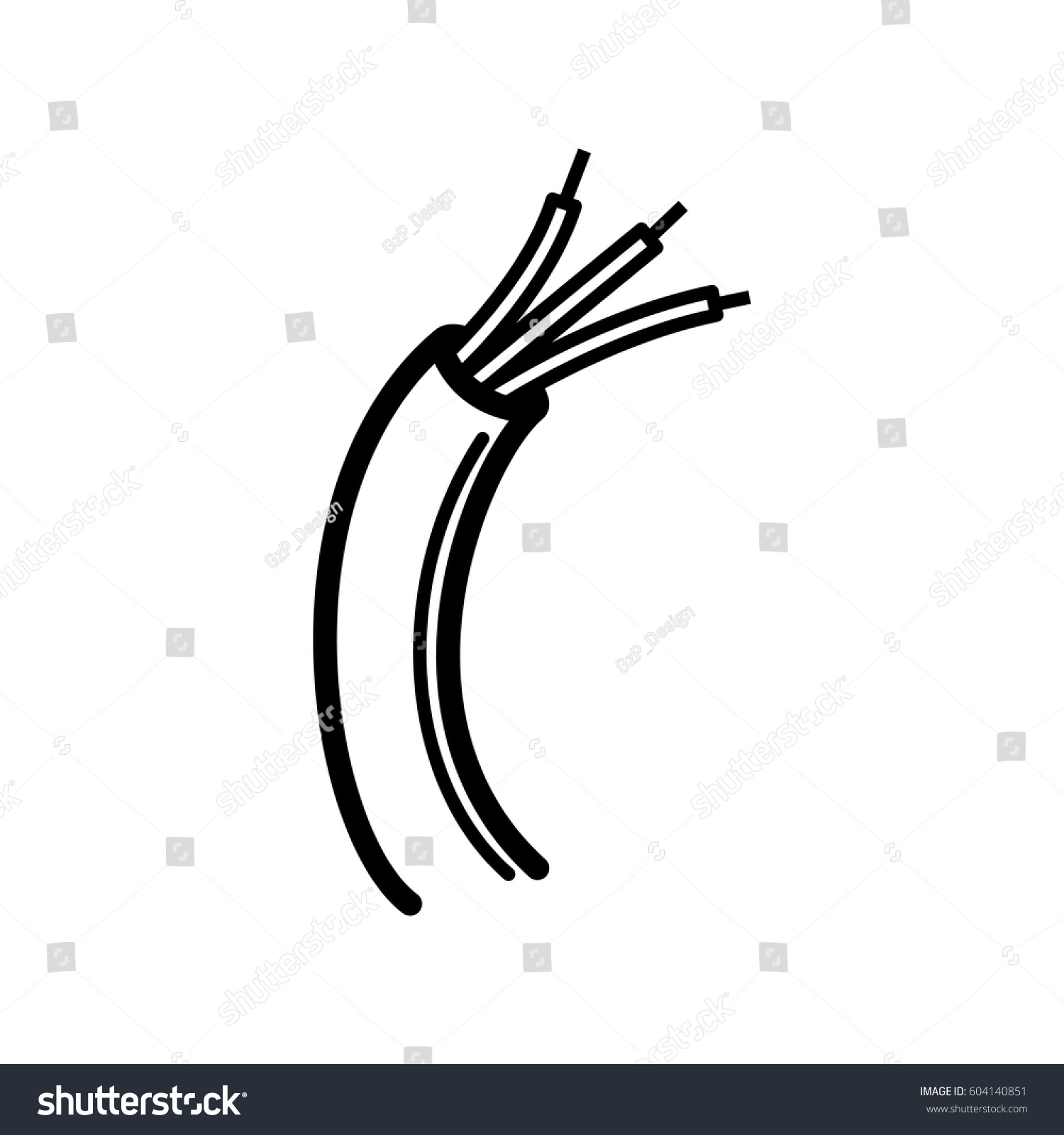 Vektor Stok Electric Cable Icon Wire Icon Vector (Tanpa Royalti ...