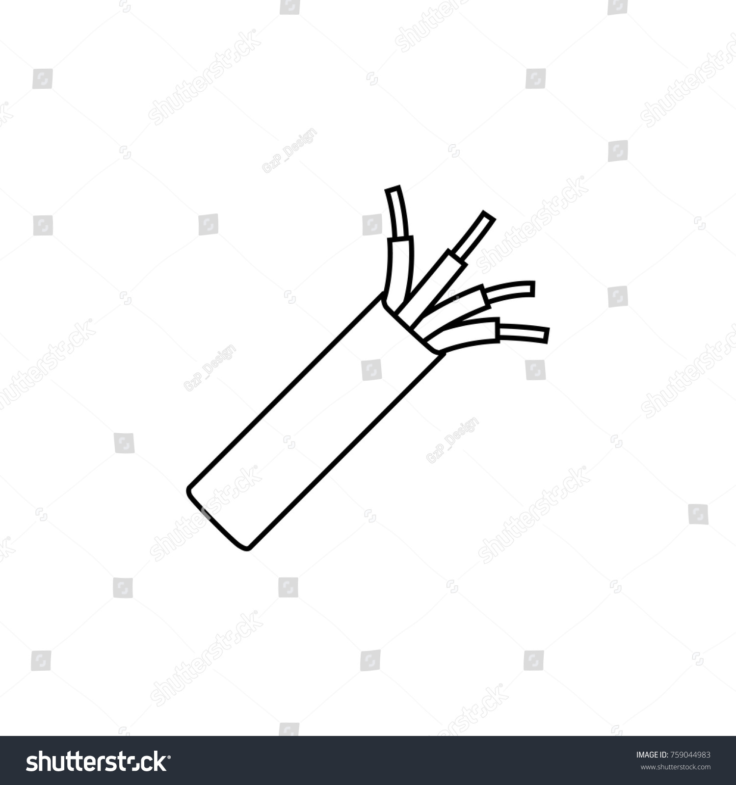 Electric Cable Icon Wire Icon Vector Stock Vector (Royalty Free ...