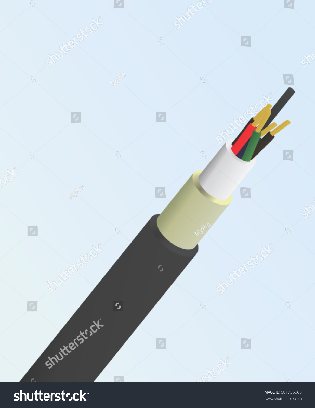 Electric Cable Vector Illustration: vector de stock (libre de regalías ...