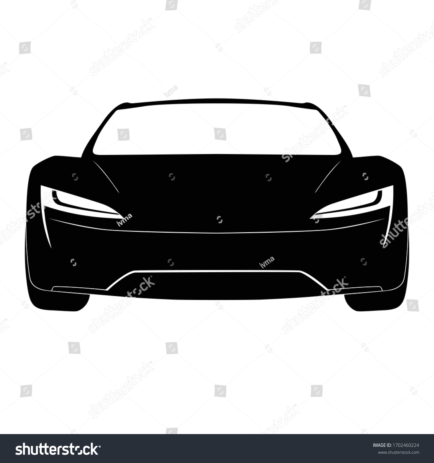 Electric Car Front View Vector Icon Stock Vector (Royalty Free ...