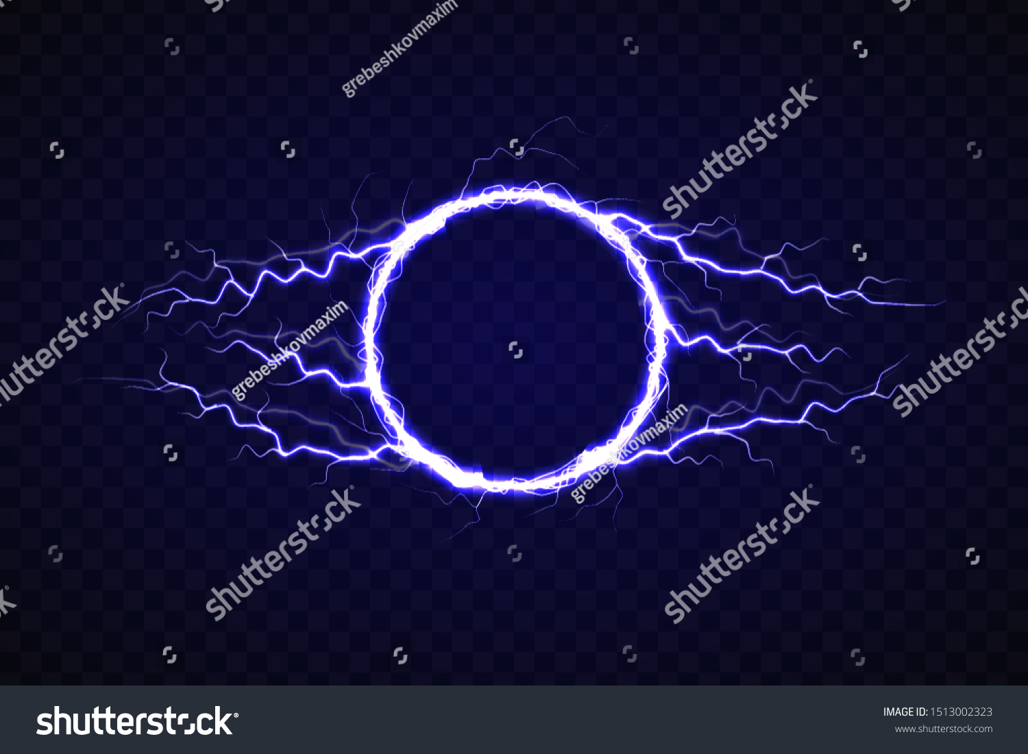 Electric Circle Lightning Effect Energy Flash Stock Vector (Royalty ...