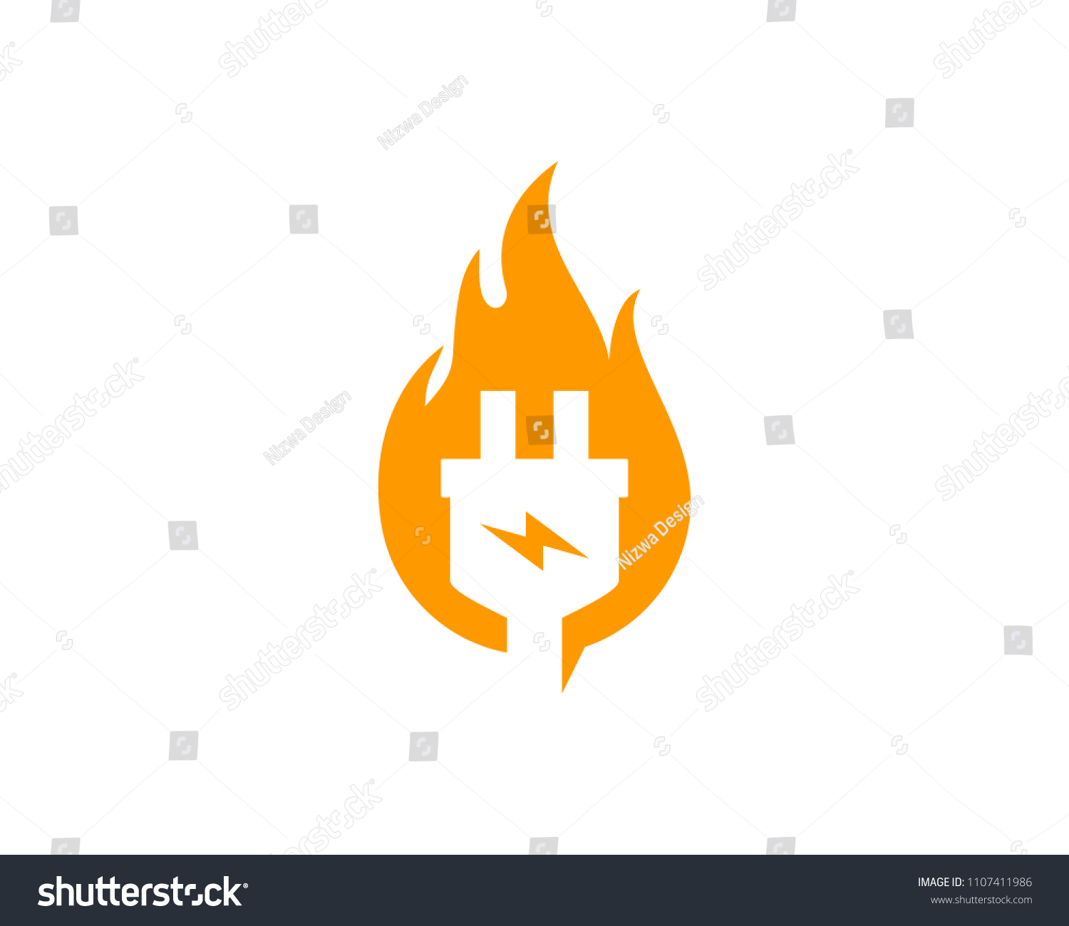 Electric Flame Icon Logo Design Element Stock Vector (Royalty Free ...