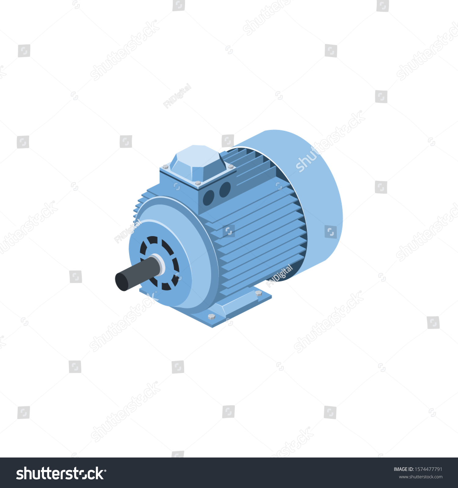 Electric Generator Motor Vector 3d Isometric Stock Vector (Royalty Free ...
