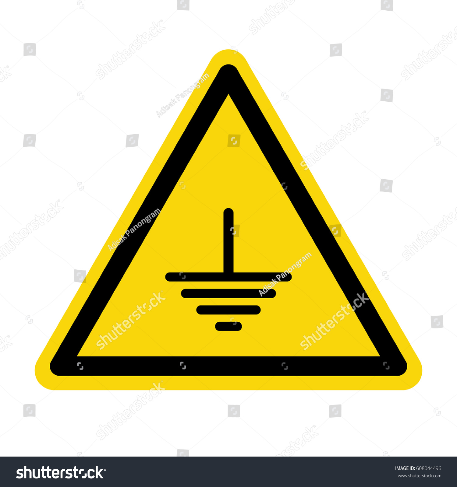 Electric Grounding Sign Symbol Vector Stock Vector (Royalty Free ...