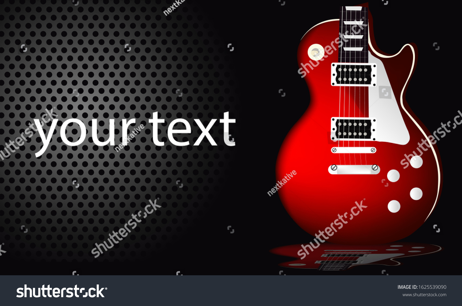 Vektor Stok Electric Guitar Background Image Poster Design (Tanpa ...