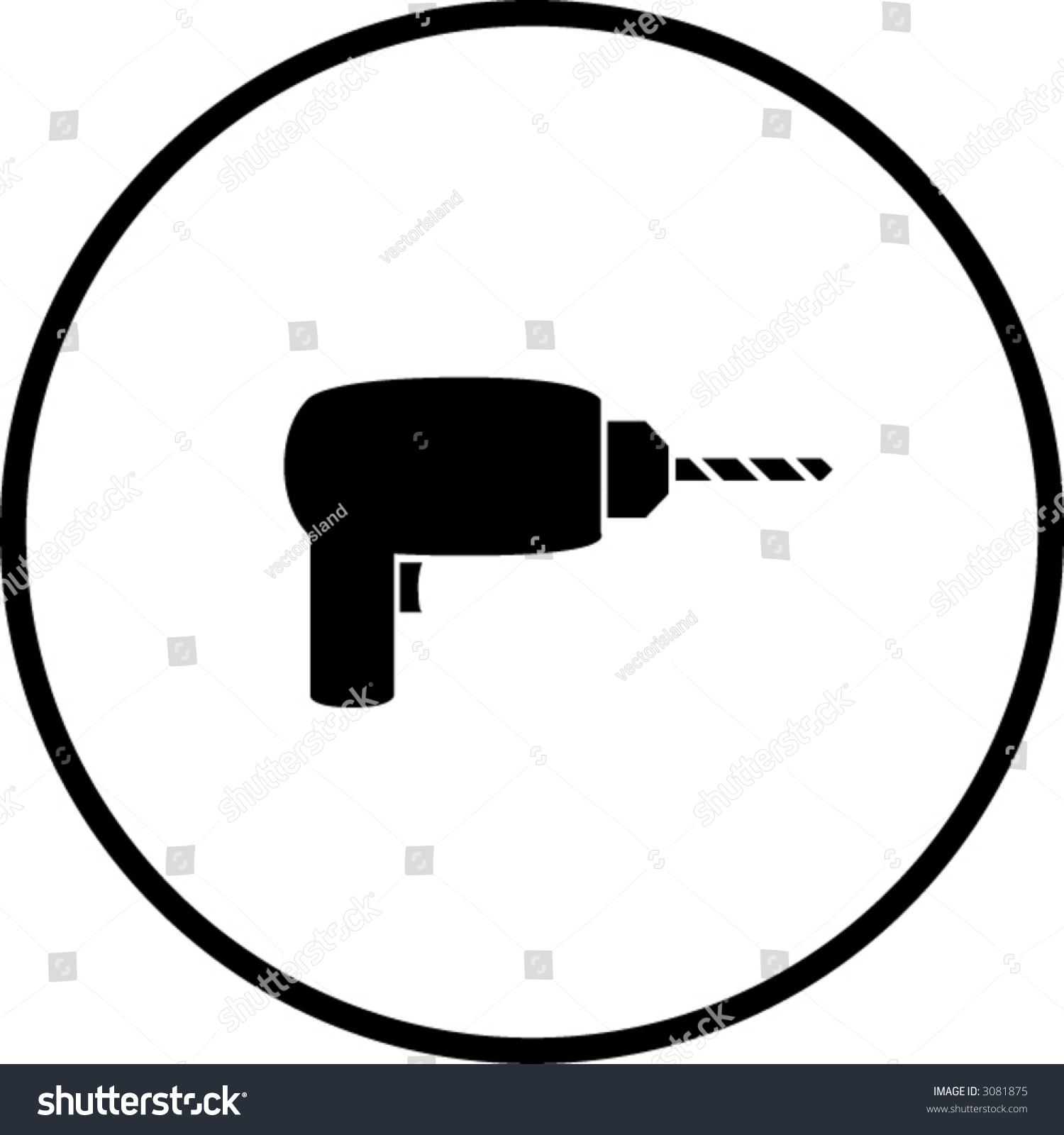 Electric Hand Drill Symbol Stock Vector Illustration 3081875 : Shutterstock