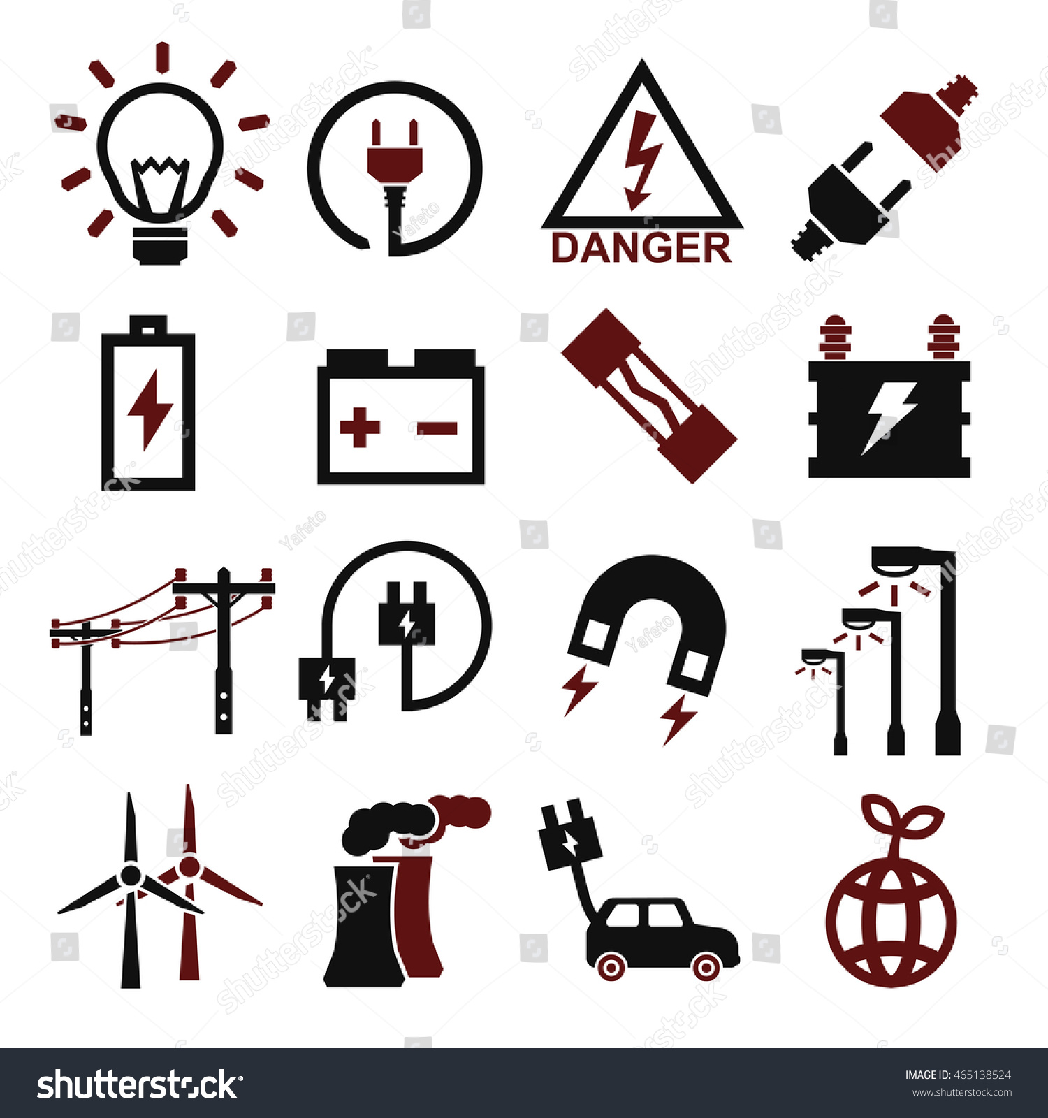 Electric Icon Set Stock Vector (Royalty Free) 465138524