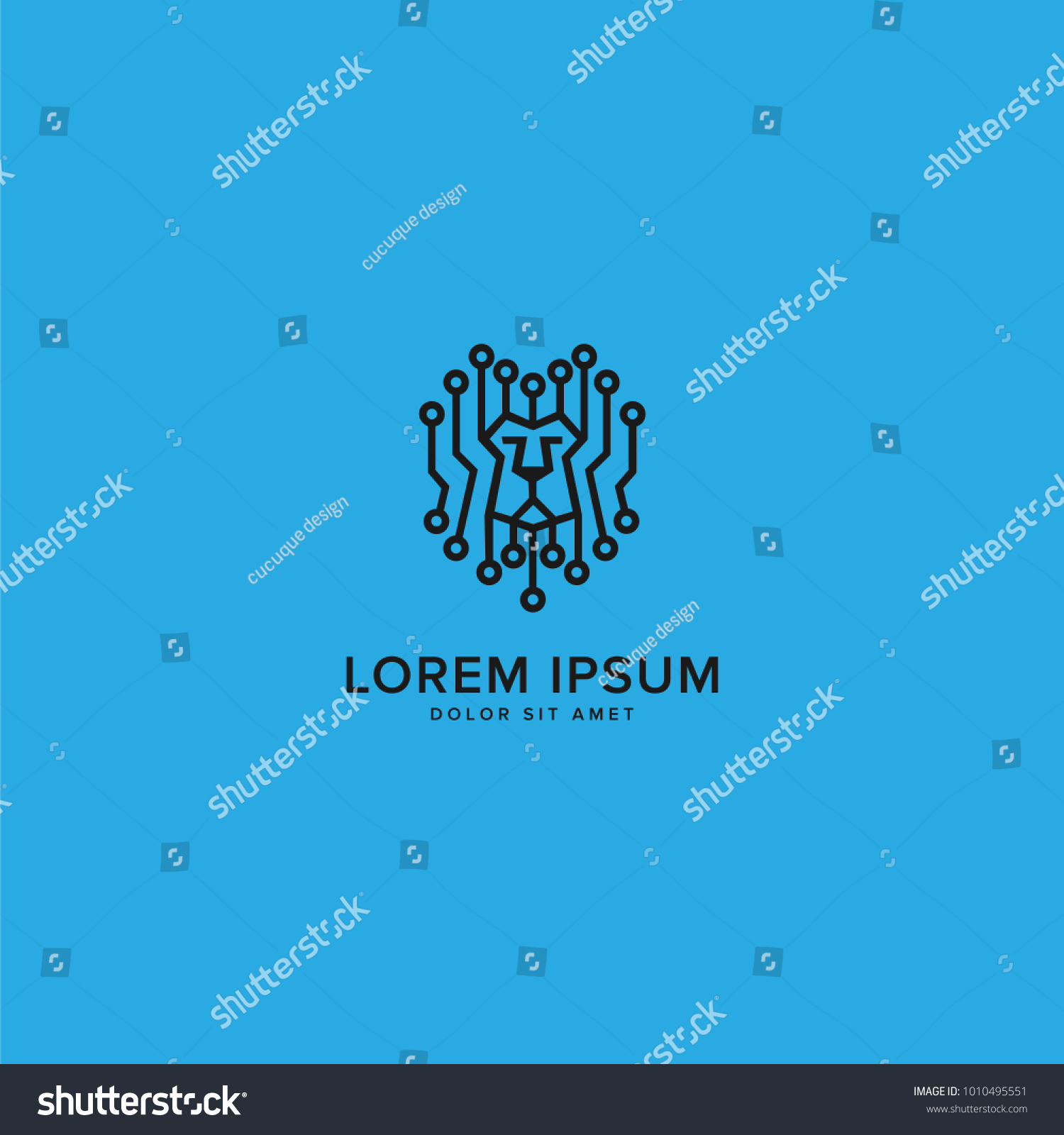 Electric Lion Logo Stock Vector (Royalty Free) 1010495551