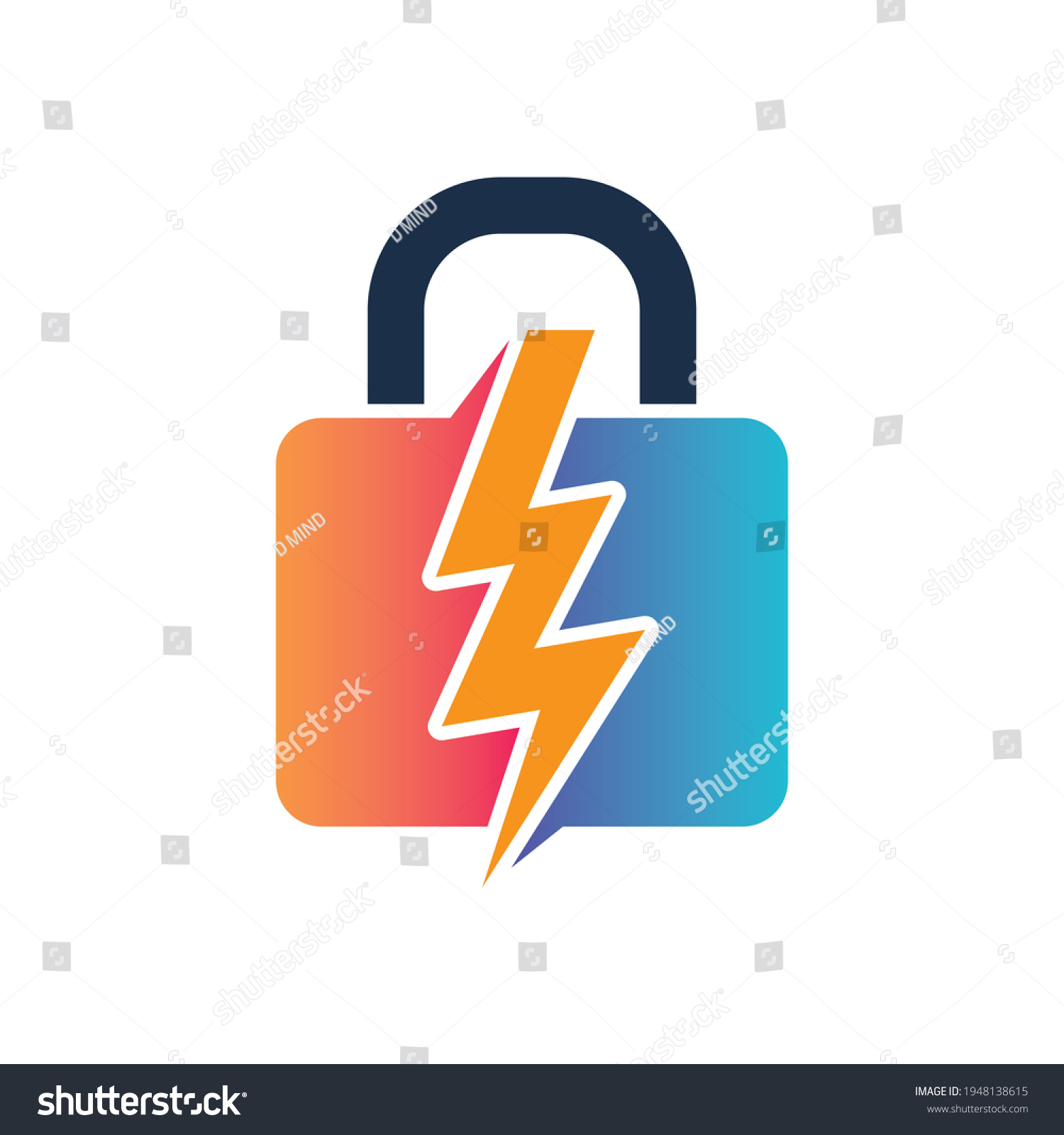 Electric Lock Logo Design Element Stock Vector (Royalty Free ...