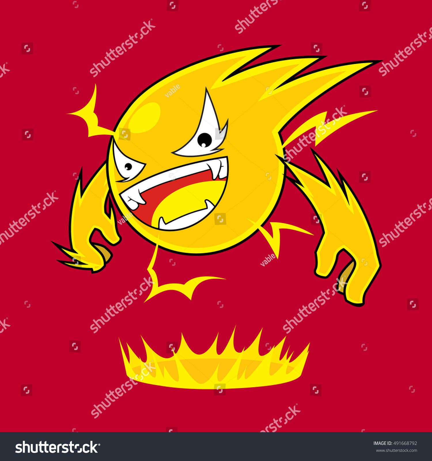 Electric Monster Mascot Stock Vector (Royalty Free) 491668792 ...
