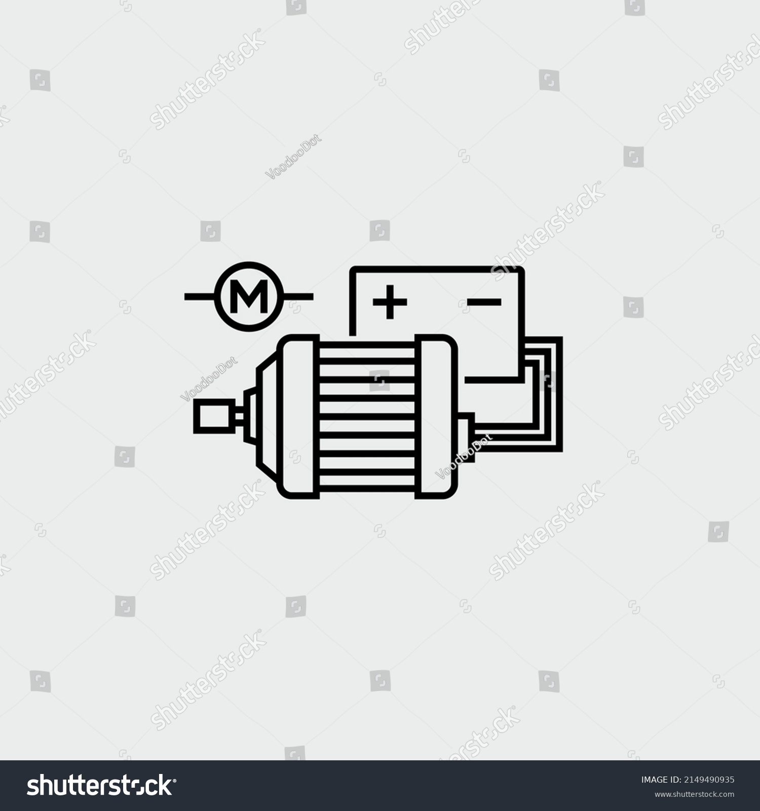 Electric Motor Vector Line Icon Stock Vector (Royalty Free) 2149490935 ...